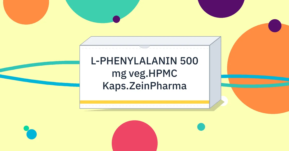Symbolbild: Packung mit der Aufschrift L-PHENYLALANIN 500 mg veg.HPMC Kaps.ZeinPharma (PZN 13817599) – Verfügbarkeit und Bezug in Apotheken in Frankfurt am Main