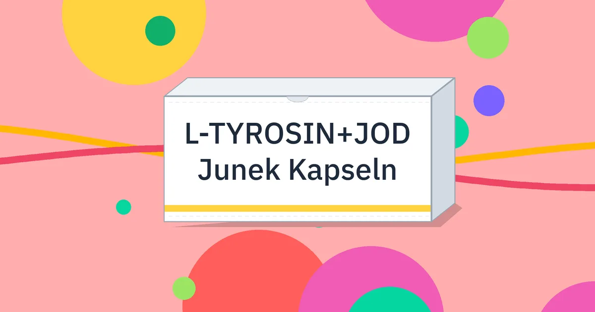 Symbolbild: Packung mit der Aufschrift L-TYROSIN+JOD Junek Kapseln (PZN 01104954) – Verfügbarkeit und Bezug in Apotheken in Frankfurt am Main