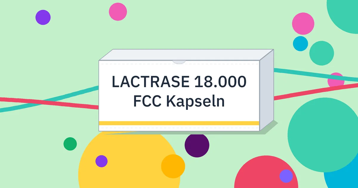 Symbolbild: Packung mit der Aufschrift LACTRASE 18.000 FCC Kapseln (PZN 09545221) – Verfügbarkeit und Bezug in Apotheken in Frankfurt am Main