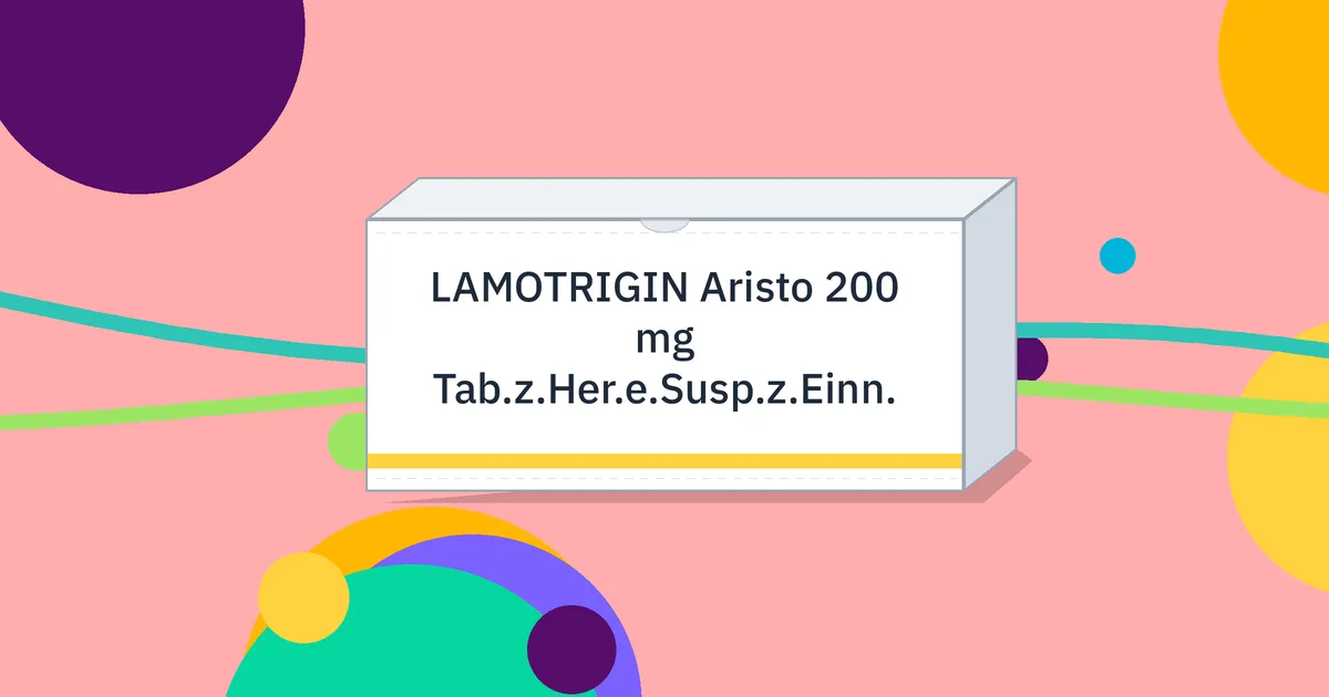 Symbolbild: Packung mit der Aufschrift LAMOTRIGIN Aristo 200 mg Tab.z.Her.e.Susp.z.Einn. (PZN 05511018) – Verfügbarkeit und Bezug in Apotheken in Frankfurt am Main