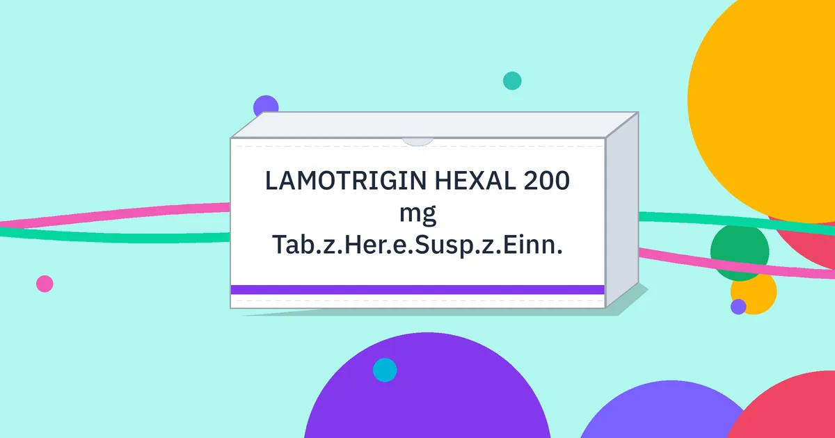 Symbolbild: Packung mit der Aufschrift LAMOTRIGIN HEXAL 200 mg Tab.z.Her.e.Susp.z.Einn. (PZN 06446636) – Verfügbarkeit und Bezug in Apotheken in Frankfurt am Main