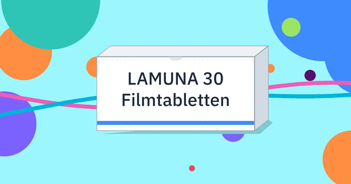 Symbolbild: Packung mit der Aufschrift LAMUNA 30 Filmtabletten (PZN 00956448) – Verfügbarkeit und Bezug in Apotheken in Frankfurt am Main