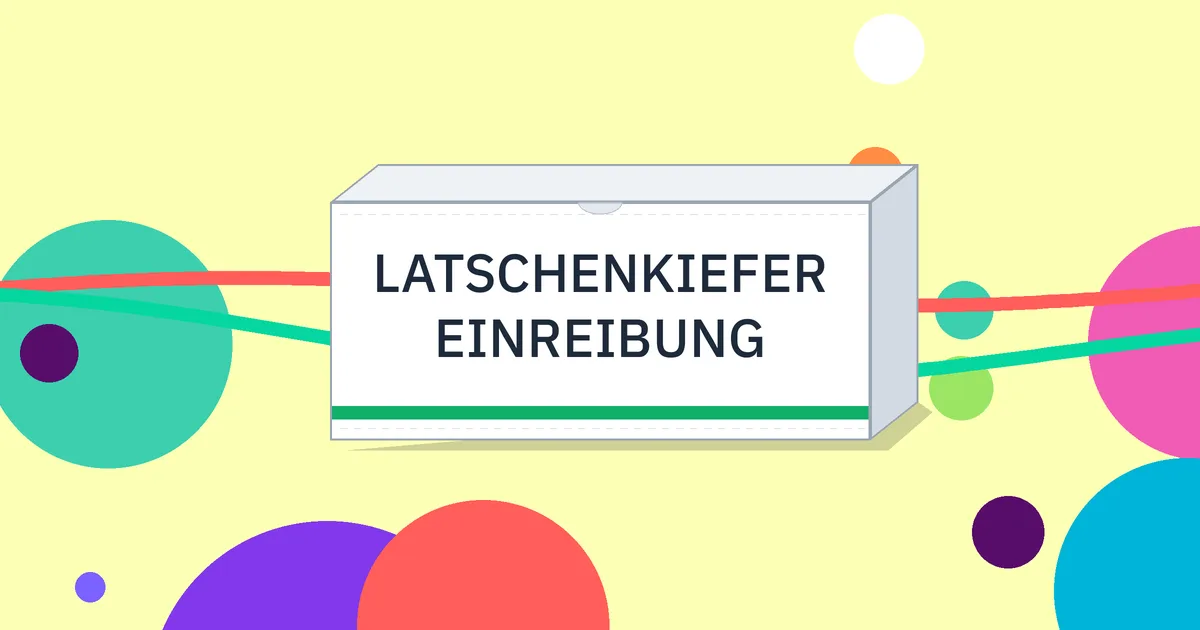 Symbolbild: Packung mit der Aufschrift LATSCHENKIEFER EINREIBUNG (PZN 09606709) – Verfügbarkeit und Bezug in Apotheken in Frankfurt am Main
