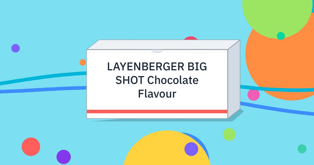 Symbolbild: Packung mit der Aufschrift LAYENBERGER BIG SHOT Chocolate Flavour (PZN 19403568) – Verfügbarkeit und Bezug in Apotheken in Frankfurt am Main