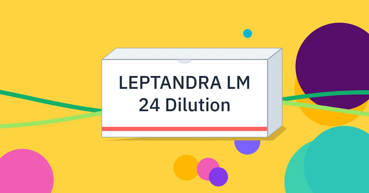 Symbolbild: Packung mit der Aufschrift LEPTANDRA LM 24 Dilution (PZN 13526985) – Verfügbarkeit und Bezug in Apotheken in Frankfurt am Main