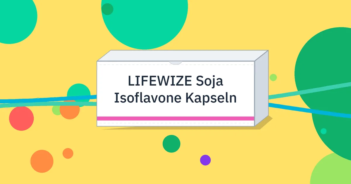 Symbolbild: Packung mit der Aufschrift LIFEWIZE Soja Isoflavone Kapseln (PZN 16044904) – Verfügbarkeit und Bezug in Apotheken in Frankfurt am Main