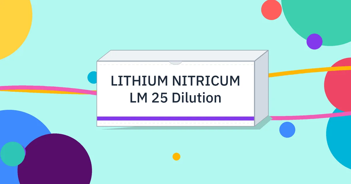 Symbolbild: Packung mit der Aufschrift LITHIUM NITRICUM LM 25 Dilution (PZN 12932625) – Verfügbarkeit und Bezug in Apotheken in Frankfurt am Main