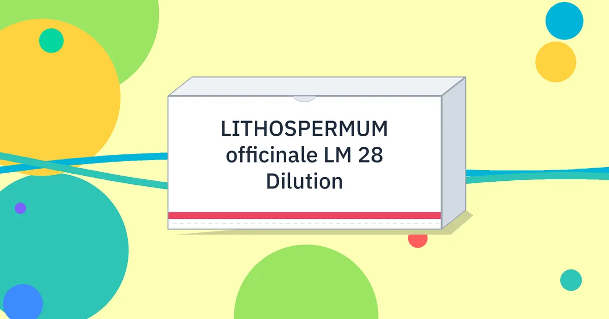 Symbolbild: Packung mit der Aufschrift LITHOSPERMUM officinale LM 28 Dilution (PZN 13532193) – Verfügbarkeit und Bezug in Apotheken in Frankfurt am Main