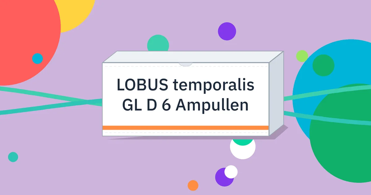 Symbolbild: Packung mit der Aufschrift LOBUS temporalis GL D 6 Ampullen (PZN 02882814) – Verfügbarkeit und Bezug in Apotheken in Frankfurt am Main