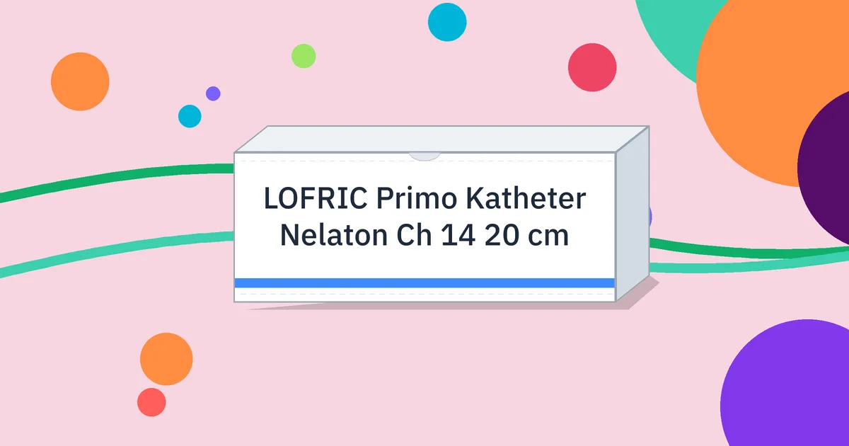 Symbolbild: Packung mit der Aufschrift LOFRIC Primo Katheter Nelaton Ch 14 20 cm (PZN 16672204) – Verfügbarkeit und Bezug in Apotheken in Frankfurt am Main