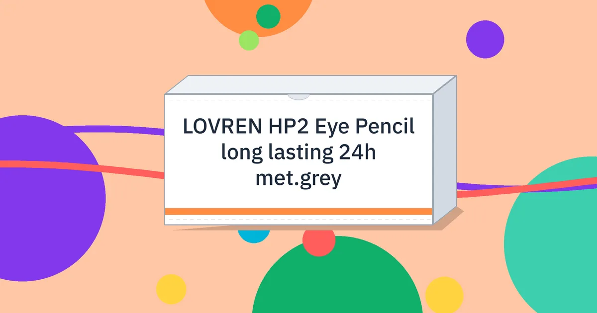 Symbolbild: Packung mit der Aufschrift LOVREN HP2 Eye Pencil long lasting 24h met.grey (PZN 20031273) – Verfügbarkeit und Bezug in Apotheken in Frankfurt am Main