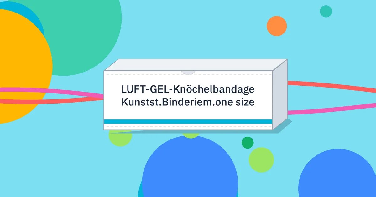 Symbolbild: Packung mit der Aufschrift LUFT-GEL-Knöchelbandage Kunstst.Binderiem.one size (PZN 19072108) – Verfügbarkeit und Bezug in Apotheken in Frankfurt am Main