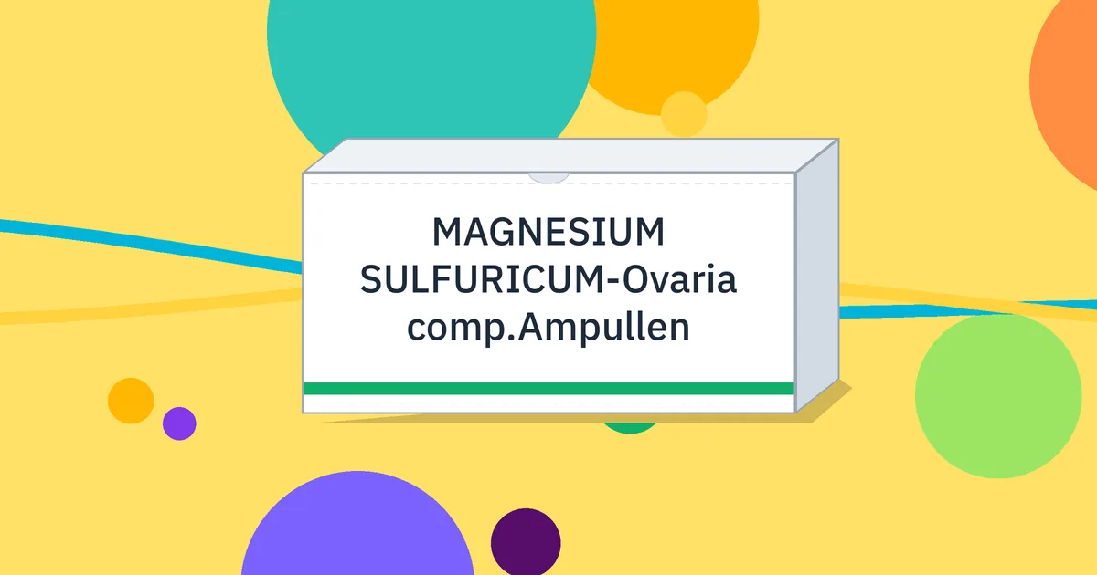 Symbolbild: Packung mit der Aufschrift MAGNESIUM SULFURICUM-Ovaria comp.Ampullen (PZN 01751719) – Verfügbarkeit und Bezug in Apotheken in Frankfurt am Main