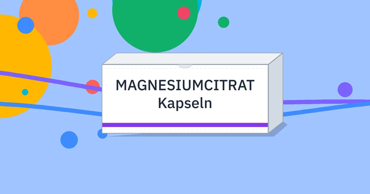 Symbolbild: Packung mit der Aufschrift MAGNESIUMCITRAT Kapseln (PZN 18839766) – Verfügbarkeit und Bezug in Apotheken in Frankfurt am Main