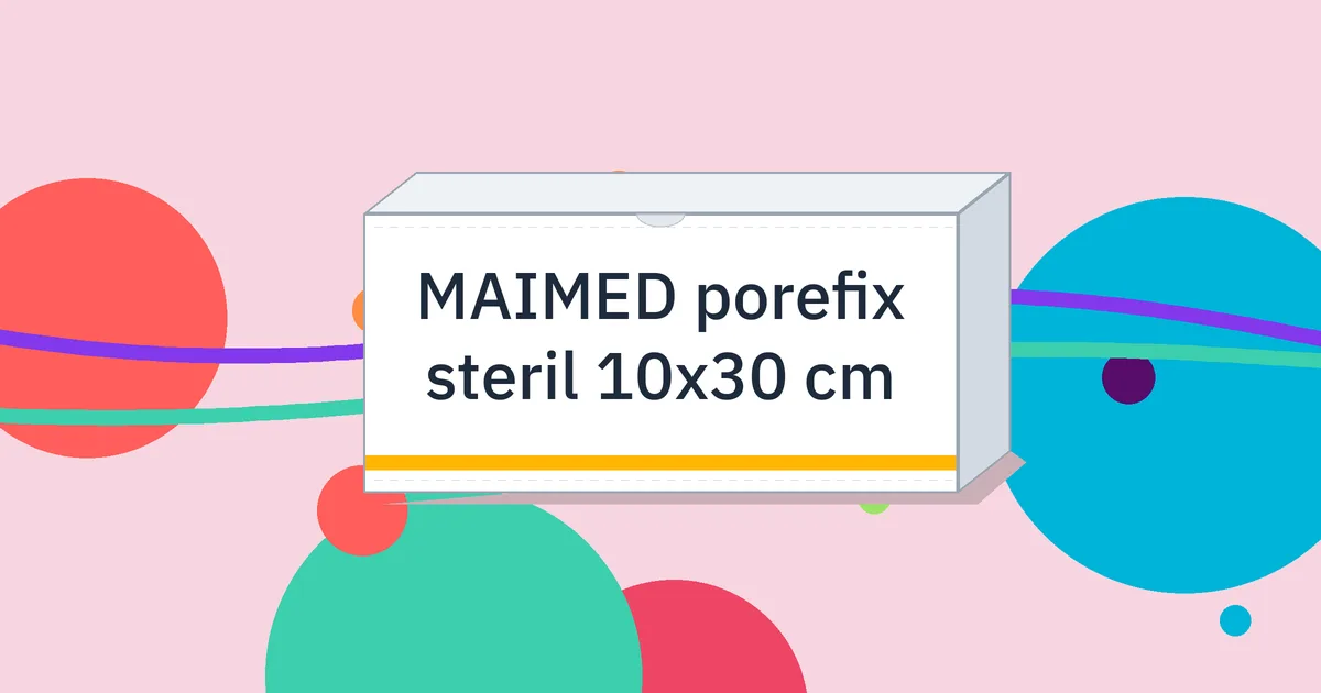 Symbolbild: Packung mit der Aufschrift MAIMED porefix steril 10x30 cm (PZN 07795706) – Verfügbarkeit und Bezug in Apotheken in Frankfurt am Main