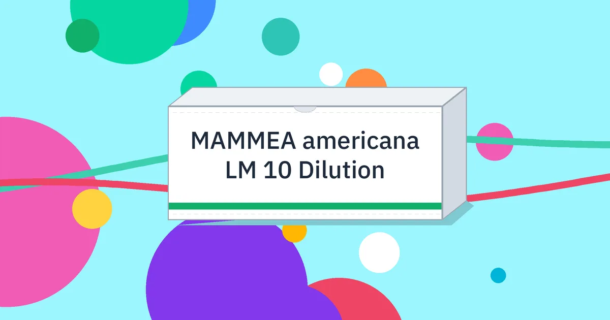 Symbolbild: Packung mit der Aufschrift MAMMEA americana LM 10 Dilution (PZN 13540318) – Verfügbarkeit und Bezug in Apotheken in Frankfurt am Main