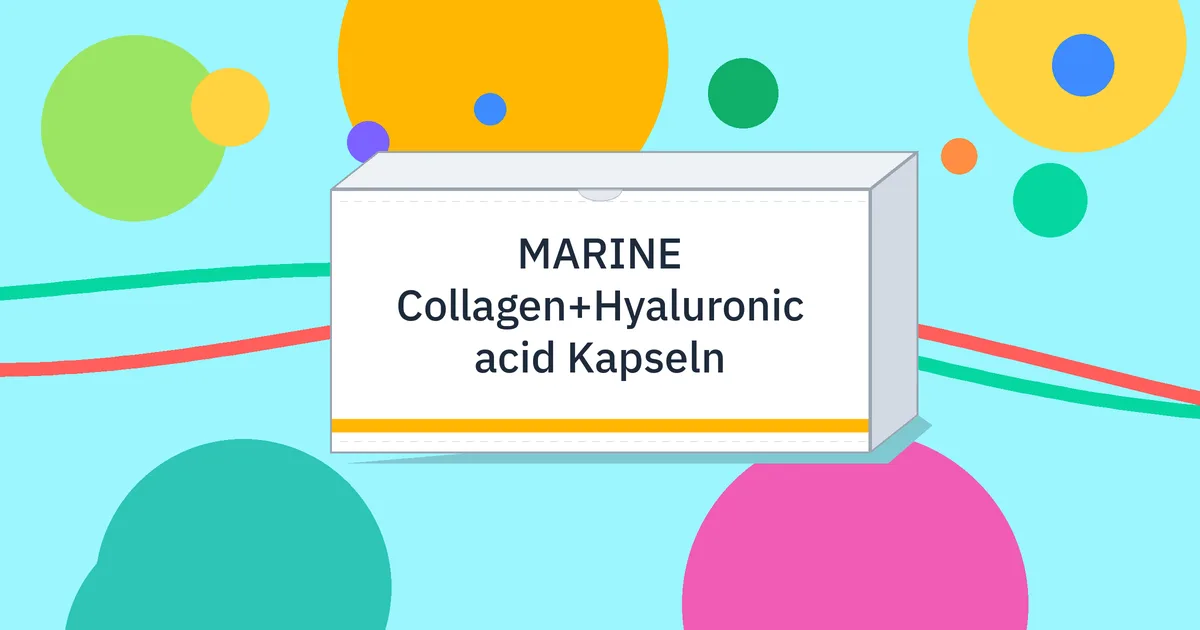 Symbolbild: Packung mit der Aufschrift MARINE Collagen+Hyaluronic acid Kapseln (PZN 18432579) – Verfügbarkeit und Bezug in Apotheken in Frankfurt am Main
