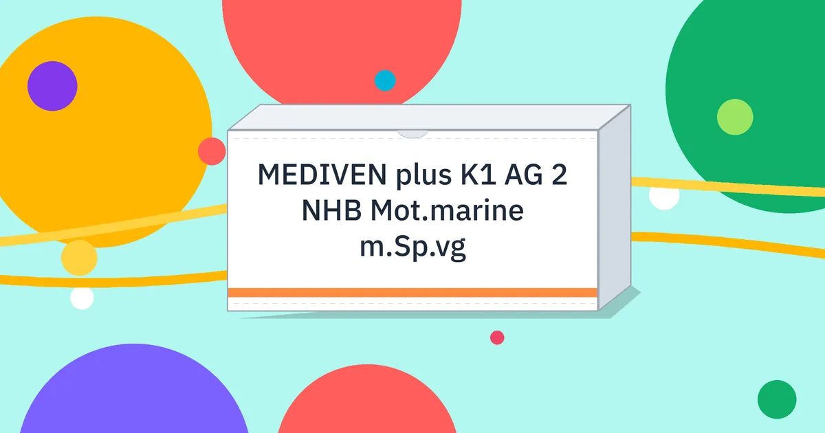 Symbolbild: Packung mit der Aufschrift MEDIVEN plus K1 AG 2 NHB Mot.marine m.Sp.vg (PZN 15916443) – Verfügbarkeit und Bezug in Apotheken in Frankfurt am Main