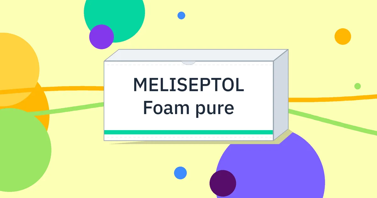 Symbolbild: Packung mit der Aufschrift MELISEPTOL Foam pure (PZN 07314546) – Verfügbarkeit und Bezug in Apotheken in Frankfurt am Main
