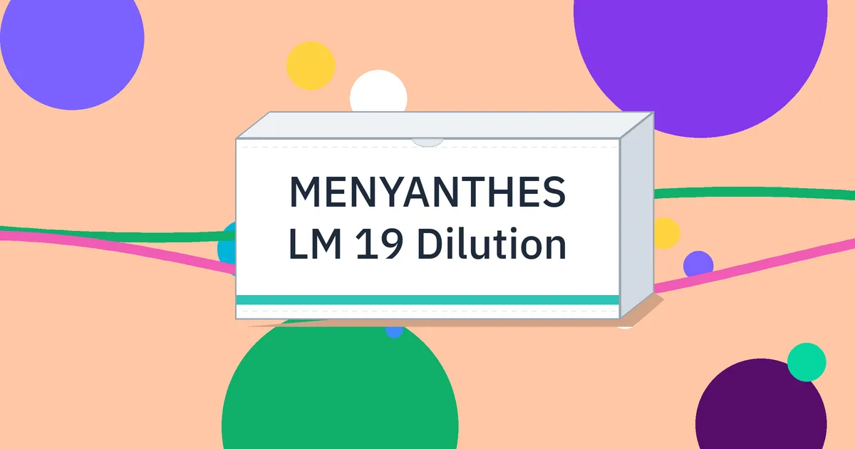Symbolbild: Packung mit der Aufschrift MENYANTHES LM 19 Dilution (PZN 13605236) – Verfügbarkeit und Bezug in Apotheken in Frankfurt am Main