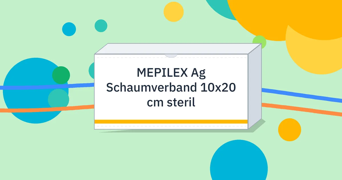 Symbolbild: Packung mit der Aufschrift MEPILEX Ag Schaumverband 10x20 cm steril (PZN 14335572) – Verfügbarkeit und Bezug in Apotheken in Frankfurt am Main