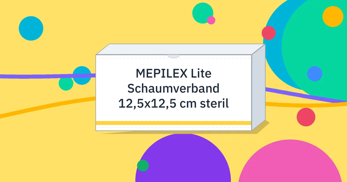 Symbolbild: Packung mit der Aufschrift MEPILEX Lite Schaumverband 12,5x12,5 cm steril (PZN 17452309) – Verfügbarkeit und Bezug in Apotheken in Frankfurt am Main