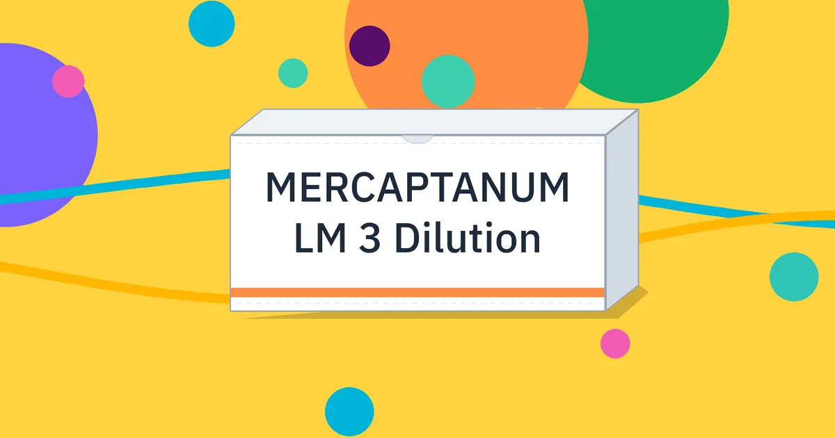 Symbolbild: Packung mit der Aufschrift MERCAPTANUM LM 3 Dilution (PZN 13605503) – Verfügbarkeit und Bezug in Apotheken in Frankfurt am Main