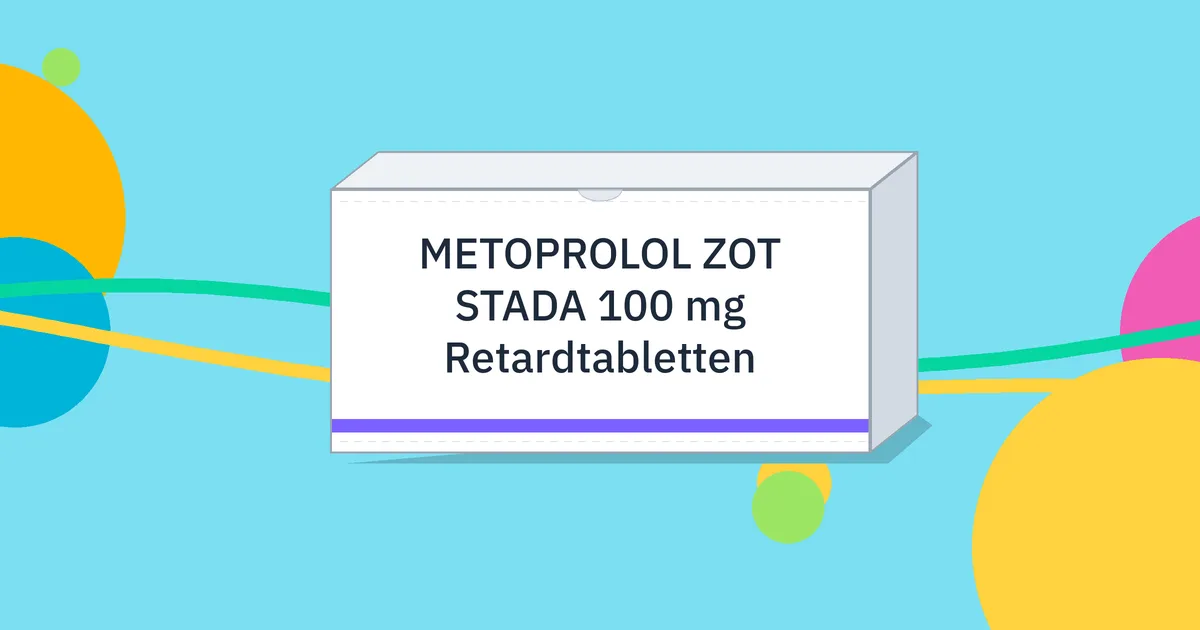 Symbolbild: Packung mit der Aufschrift METOPROLOL ZOT STADA 100 mg Retardtabletten (PZN 01663240) – Verfügbarkeit und Bezug in Apotheken in Frankfurt am Main