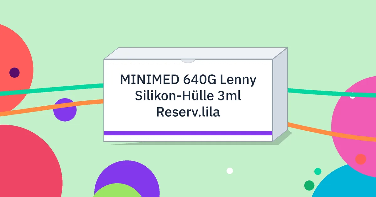 Symbolbild: Packung mit der Aufschrift MINIMED 640G Lenny Silikon-Hülle 3ml Reserv.lila (PZN 10987059) – Verfügbarkeit und Bezug in Apotheken in Frankfurt am Main