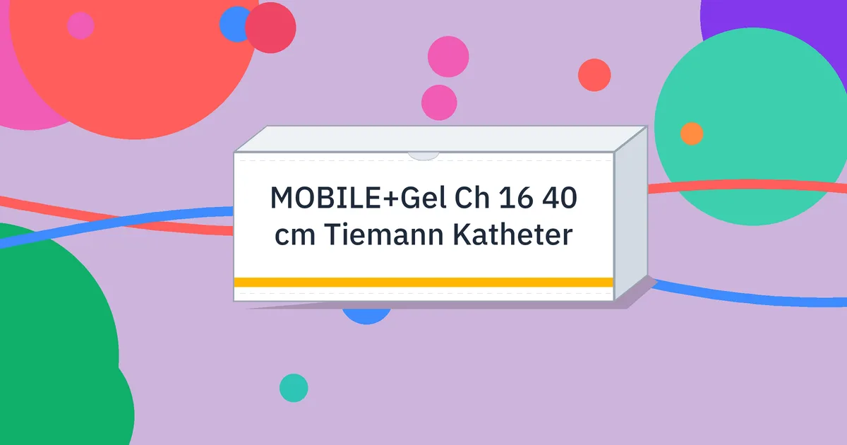 Symbolbild: Packung mit der Aufschrift MOBILE+Gel Ch 16 40 cm Tiemann Katheter (PZN 08727457) – Verfügbarkeit und Bezug in Apotheken in Frankfurt am Main