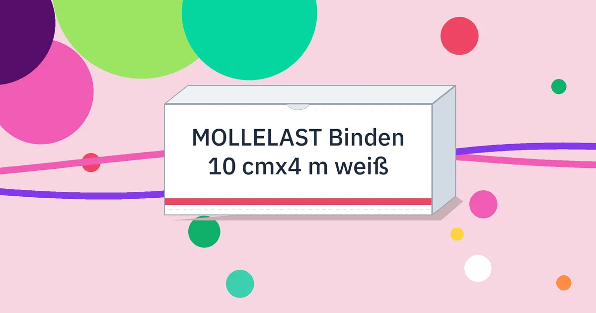 Symbolbild: Packung mit der Aufschrift MOLLELAST Binden 10 cmx4 m weiß (PZN 17833017) – Verfügbarkeit und Bezug in Apotheken in Frankfurt am Main