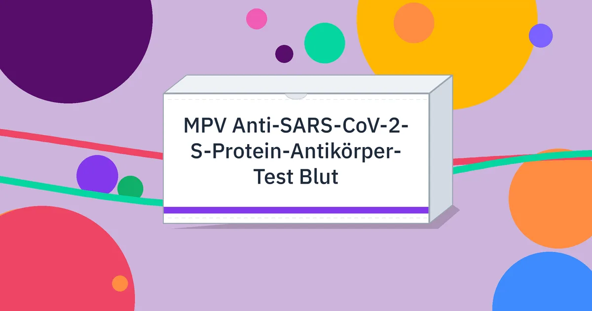Symbolbild: Packung mit der Aufschrift MPV Anti-SARS-CoV-2-S-Protein-Antikörper-Test Blut (PZN 17869618) – Verfügbarkeit und Bezug in Apotheken in Frankfurt am Main