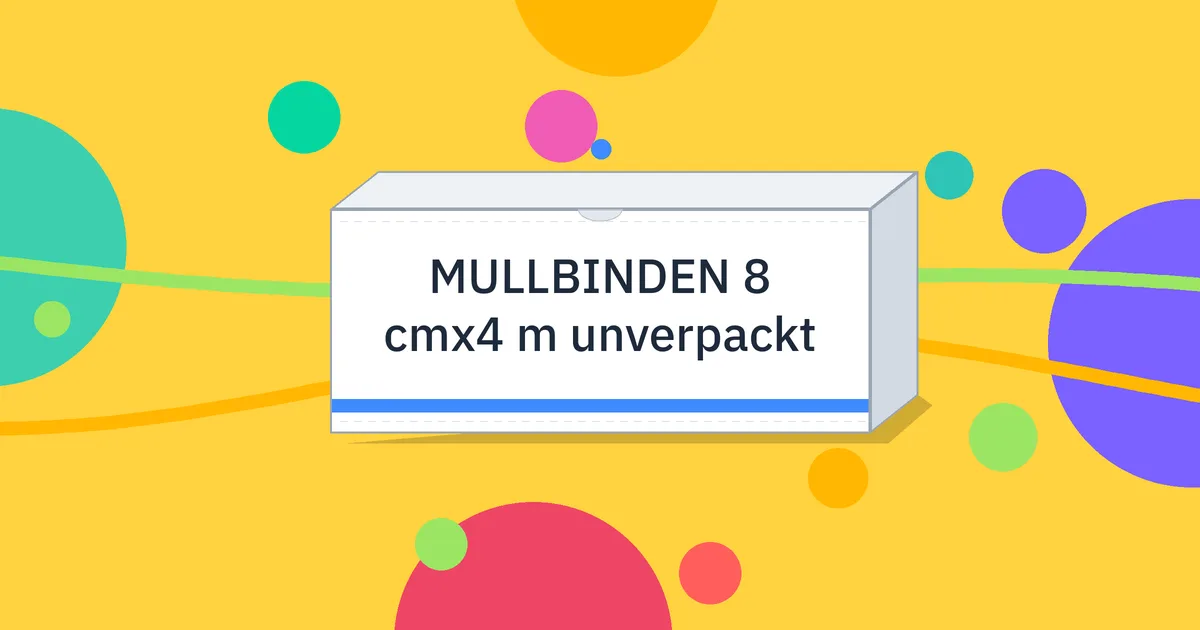 Symbolbild: Packung mit der Aufschrift MULLBINDEN 8 cmx4 m unverpackt (PZN 03384521) – Verfügbarkeit und Bezug in Apotheken in Frankfurt am Main