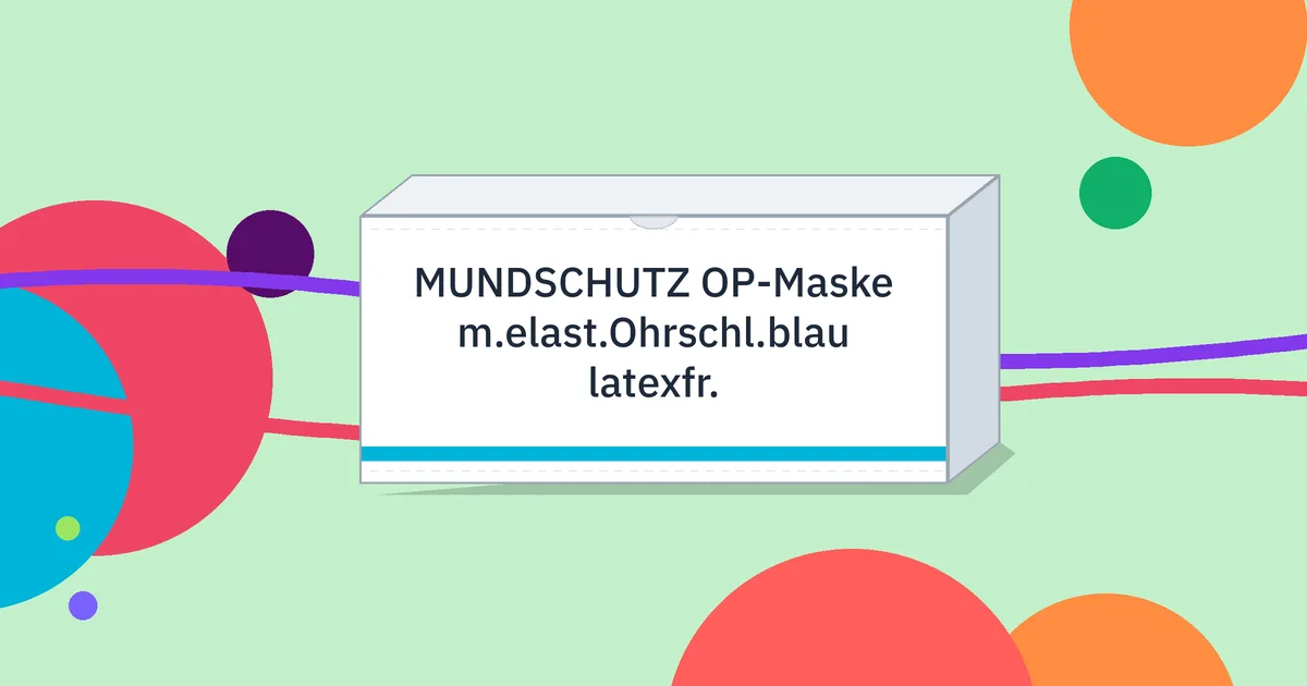 Symbolbild: Packung mit der Aufschrift MUNDSCHUTZ OP-Maske m.elast.Ohrschl.blau latexfr. (PZN 16718768) – Verfügbarkeit und Bezug in Apotheken in Frankfurt am Main