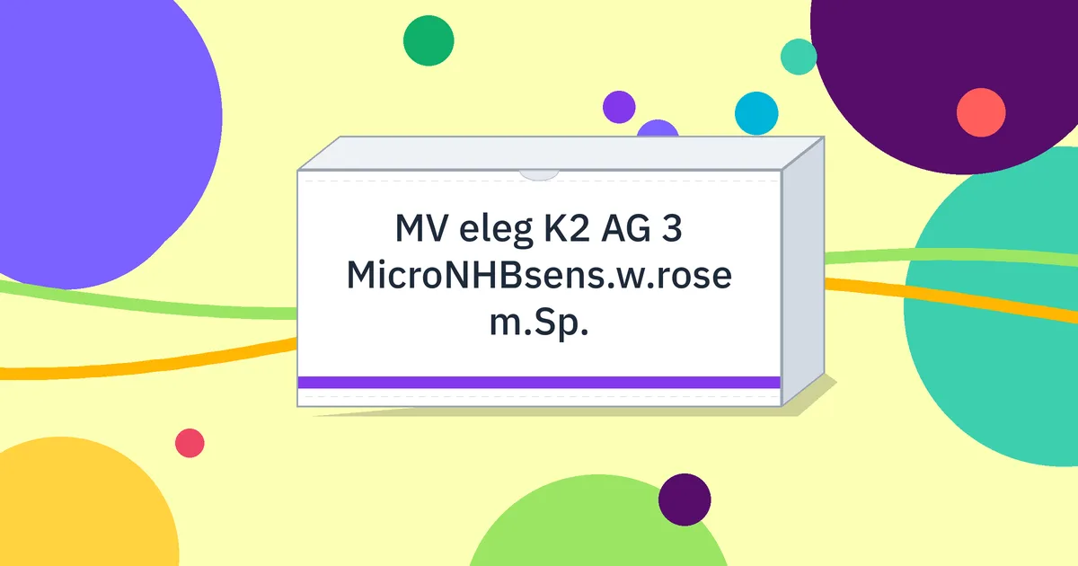Symbolbild: Packung mit der Aufschrift MV eleg K2 AG 3 MicroNHBsens.w.rose m.Sp. (PZN 15725051) – Verfügbarkeit und Bezug in Apotheken in Frankfurt am Main
