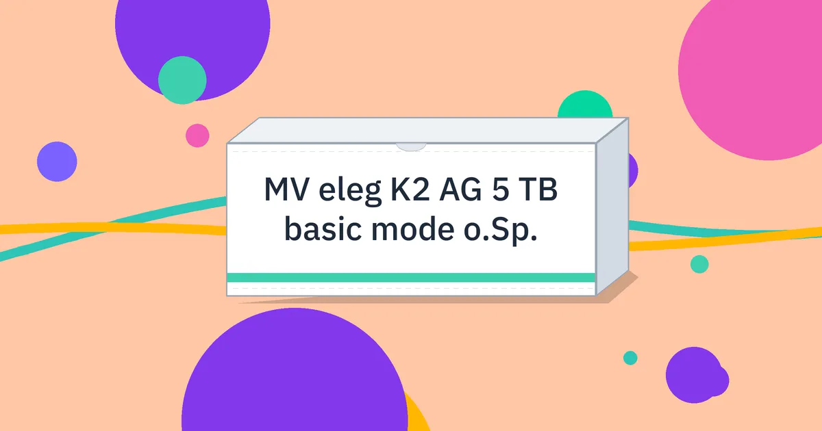 Symbolbild: Packung mit der Aufschrift MV eleg K2 AG 5 TB basic mode o.Sp. (PZN 00212653) – Verfügbarkeit und Bezug in Apotheken in Frankfurt am Main