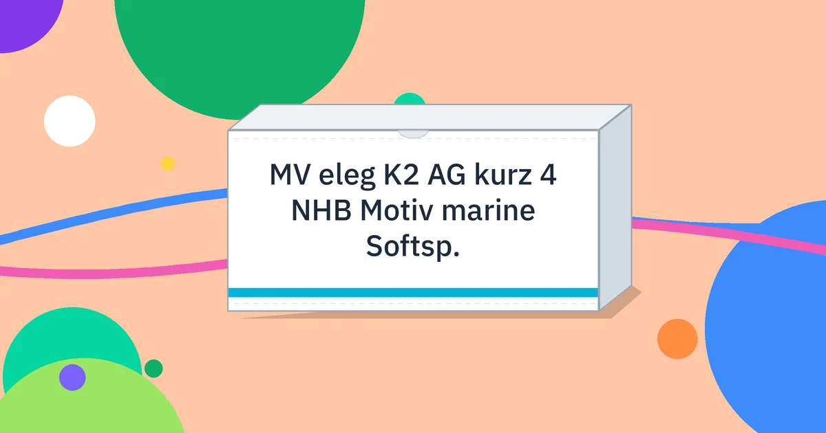 Symbolbild: Packung mit der Aufschrift MV eleg K2 AG kurz 4 NHB Motiv marine Softsp. (PZN 15708934) – Verfügbarkeit und Bezug in Apotheken in Frankfurt am Main