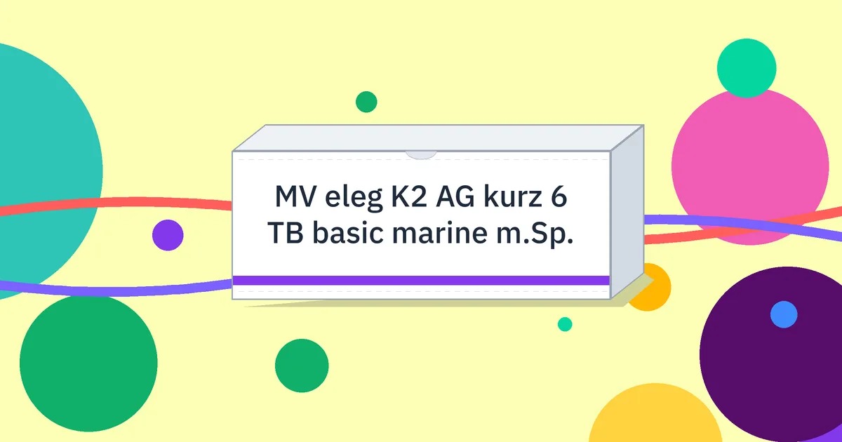 Symbolbild: Packung mit der Aufschrift MV eleg K2 AG kurz 6 TB basic marine m.Sp. (PZN 15284428) – Verfügbarkeit und Bezug in Apotheken in Frankfurt am Main