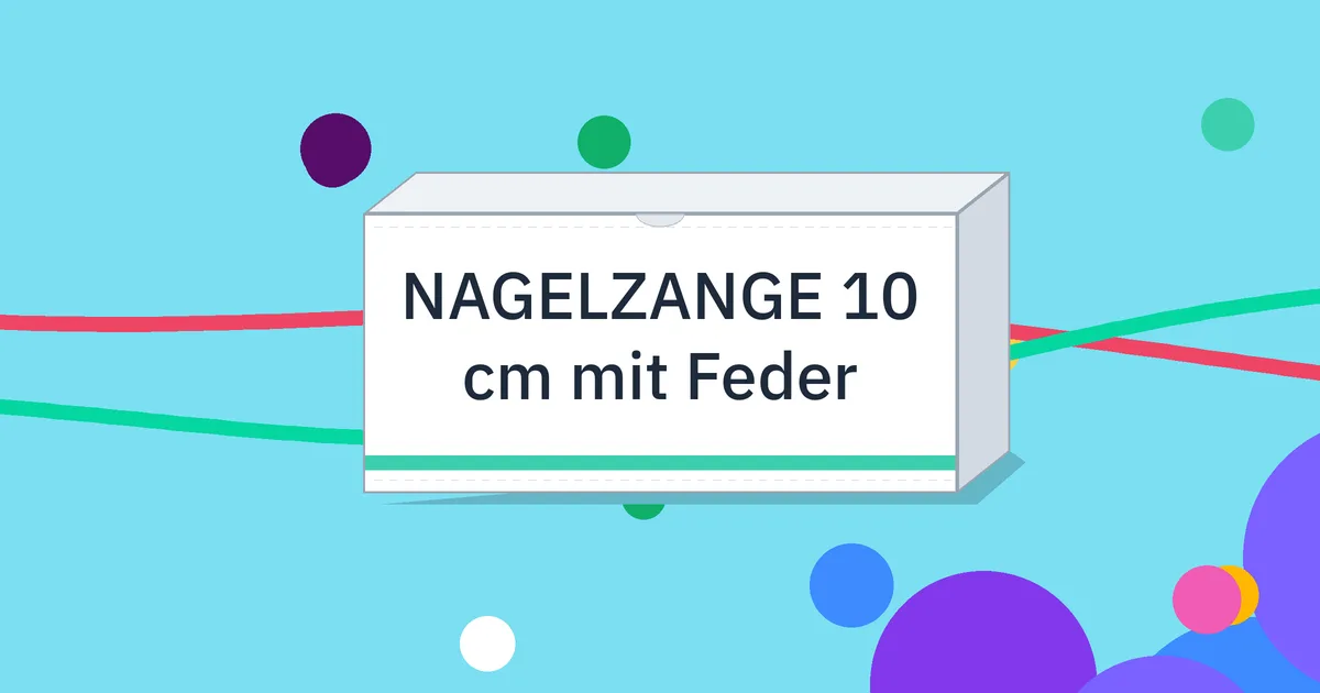 Symbolbild: Packung mit der Aufschrift NAGELZANGE 10 cm mit Feder (PZN 04444969) – Verfügbarkeit und Bezug in Apotheken in Frankfurt am Main