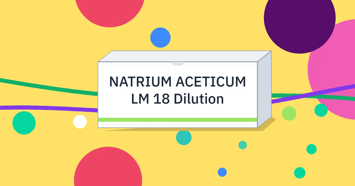 Symbolbild: Packung mit der Aufschrift NATRIUM ACETICUM LM 18 Dilution (PZN 12959009) – Verfügbarkeit und Bezug in Apotheken in Frankfurt am Main