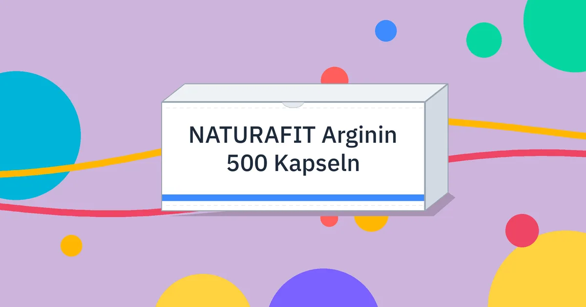 Symbolbild: Packung mit der Aufschrift NATURAFIT Arginin 500 Kapseln (PZN 11859145) – Verfügbarkeit und Bezug in Apotheken in Frankfurt am Main