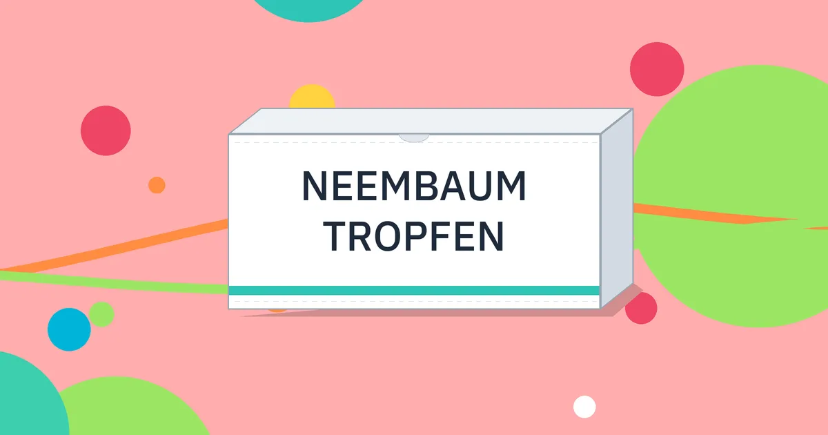 Symbolbild: Packung mit der Aufschrift NEEMBAUM TROPFEN (PZN 15228447) – Verfügbarkeit und Bezug in Apotheken in Frankfurt am Main