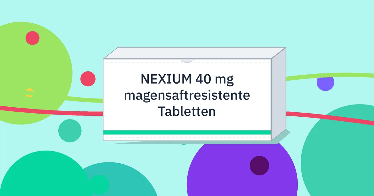 Symbolbild: Packung mit der Aufschrift NEXIUM 40 mg magensaftresistente Tabletten (PZN 12599930) – Verfügbarkeit und Bezug in Apotheken in Frankfurt am Main