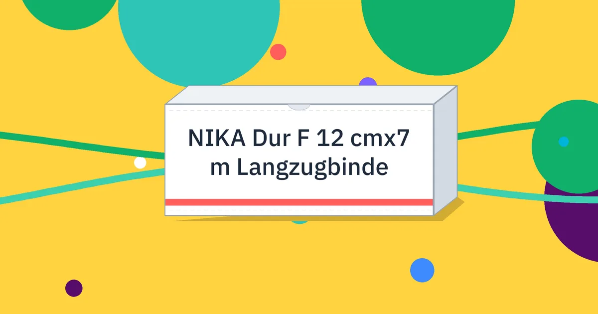 Symbolbild: Packung mit der Aufschrift NIKA Dur F 12 cmx7 m Langzugbinde (PZN 18171506) – Verfügbarkeit und Bezug in Apotheken in Frankfurt am Main
