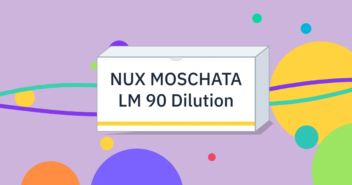 Symbolbild: Packung mit der Aufschrift NUX MOSCHATA LM 90 Dilution (PZN 12970235) – Verfügbarkeit und Bezug in Apotheken in Frankfurt am Main