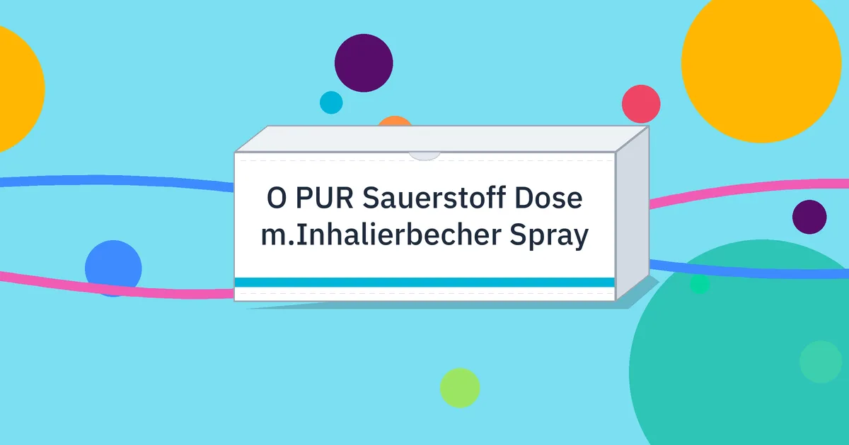 Symbolbild: Packung mit der Aufschrift O PUR Sauerstoff Dose m.Inhalierbecher Spray (PZN 20413951) – Verfügbarkeit und Bezug in Apotheken in Frankfurt am Main