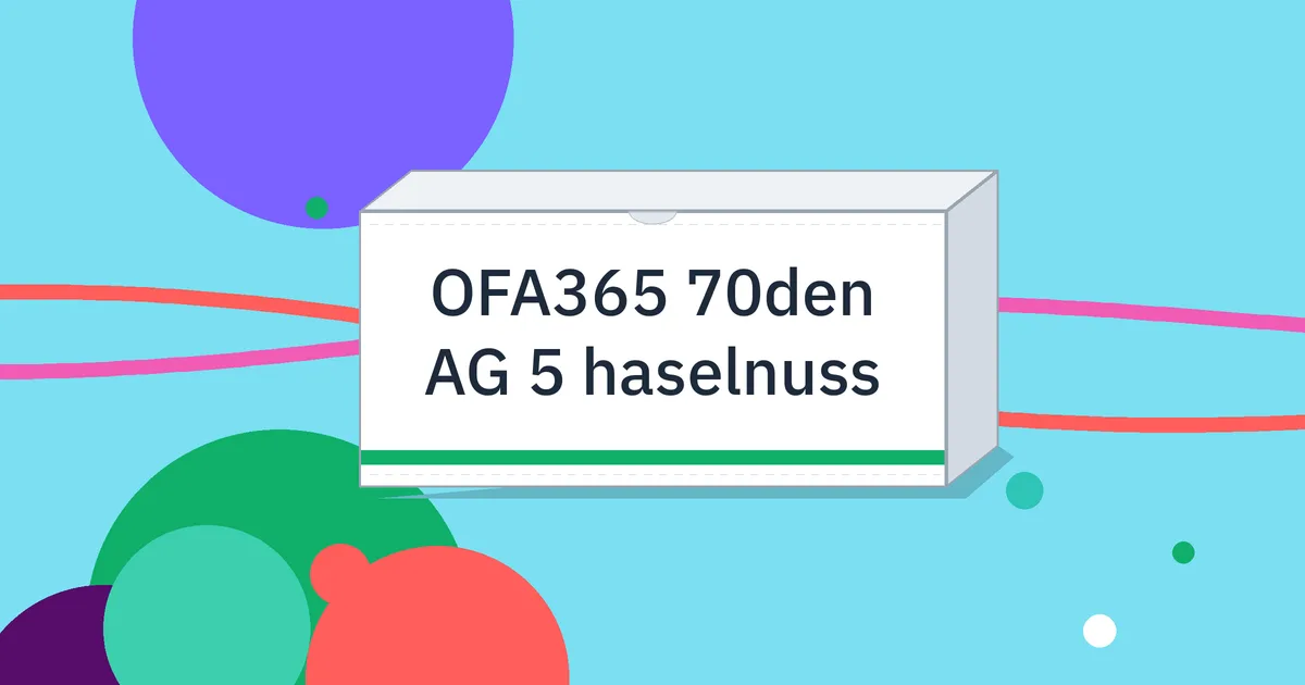 Symbolbild: Packung mit der Aufschrift OFA365 70den AG 5 haselnuss (PZN 16722296) – Verfügbarkeit und Bezug in Apotheken in Frankfurt am Main