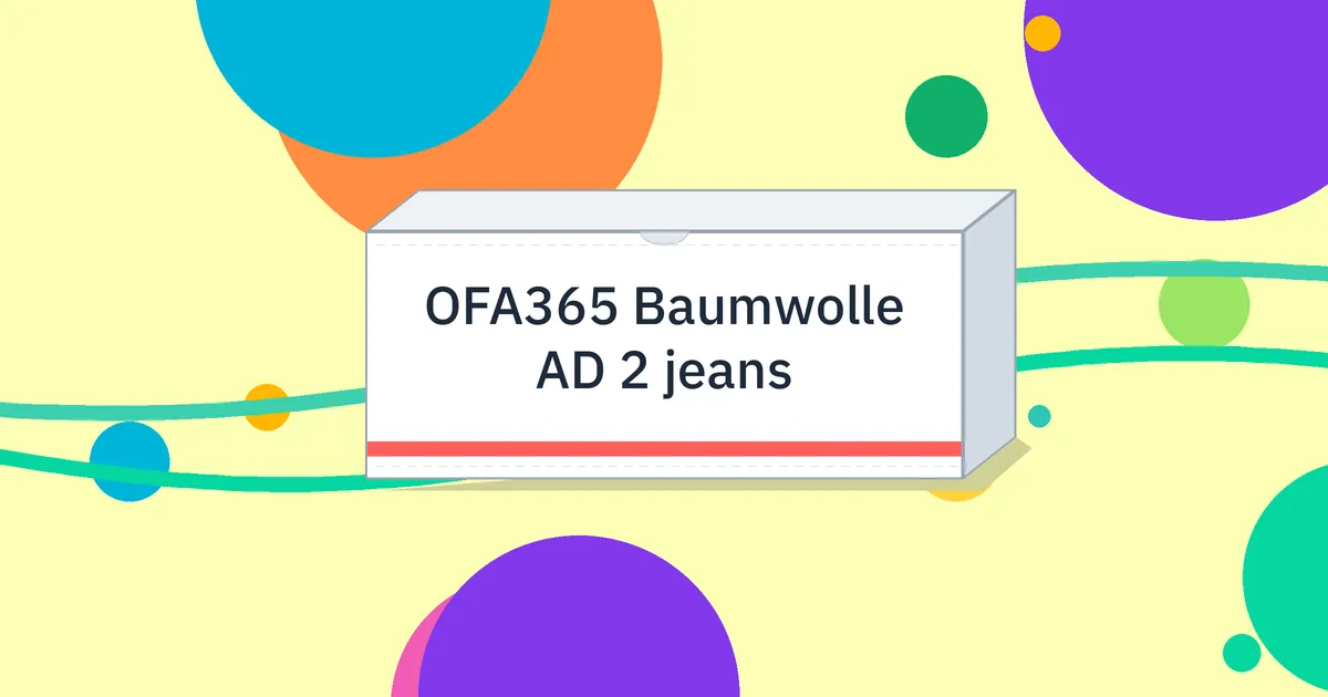 Symbolbild: Packung mit der Aufschrift OFA365 Baumwolle AD 2 jeans (PZN 16723700) – Verfügbarkeit und Bezug in Apotheken in Frankfurt am Main