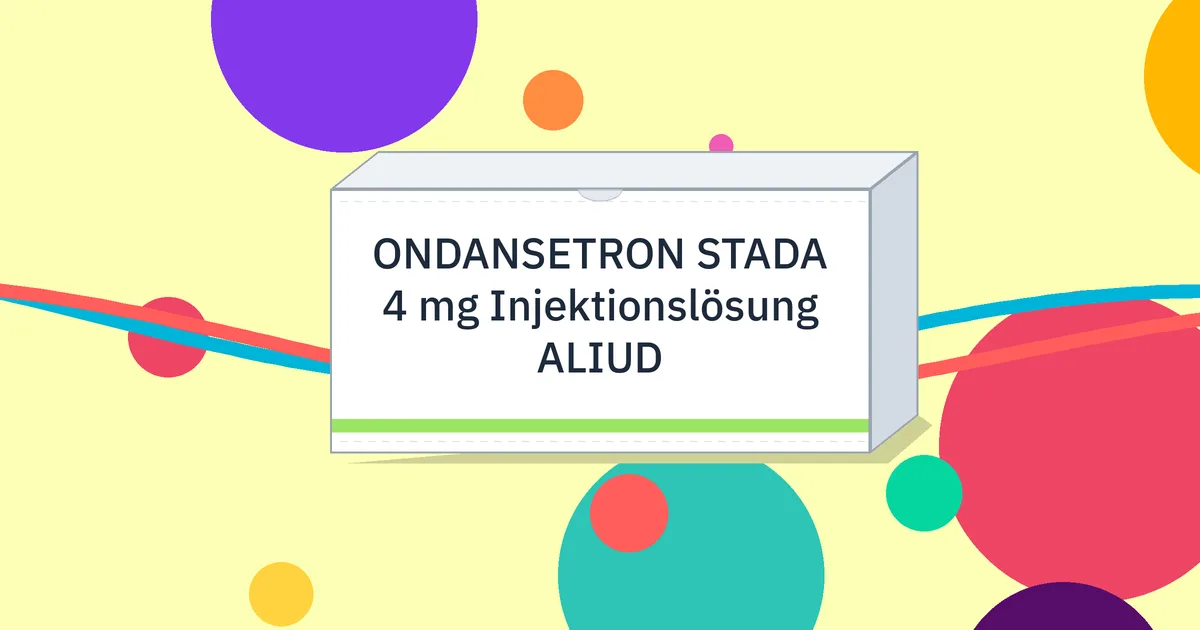 Symbolbild: Packung mit der Aufschrift ONDANSETRON STADA 4 mg Injektionslösung ALIUD (PZN 10838425) – Verfügbarkeit und Bezug in Apotheken in Frankfurt am Main