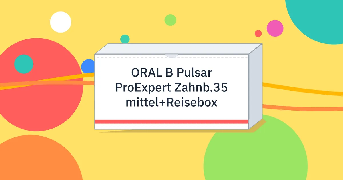 Symbolbild: Packung mit der Aufschrift ORAL B Pulsar ProExpert Zahnb.35 mittel+Reisebox (PZN 06457829) – Verfügbarkeit und Bezug in Apotheken in Frankfurt am Main